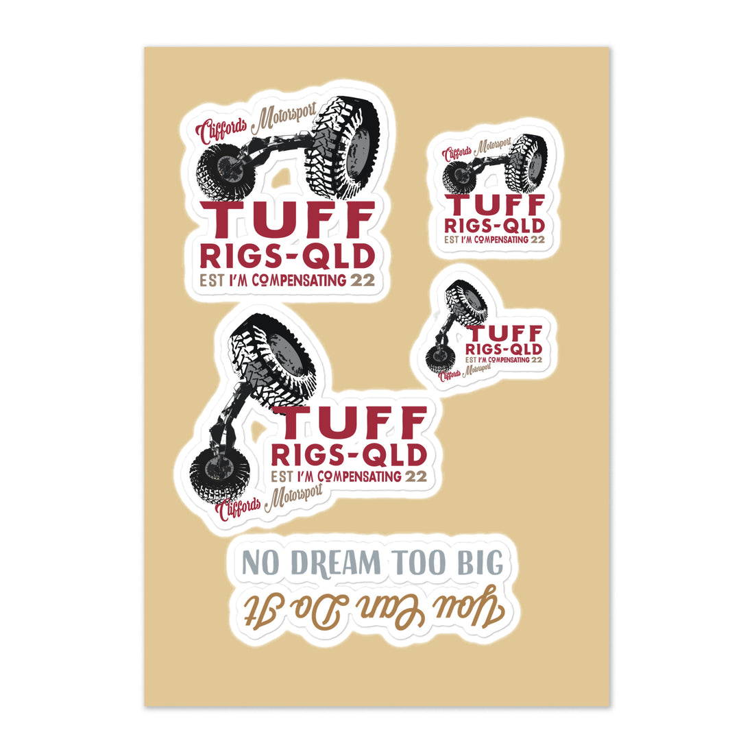 Tuff Rigs - Great North - Sticker sheet – Cliffords Motorsport